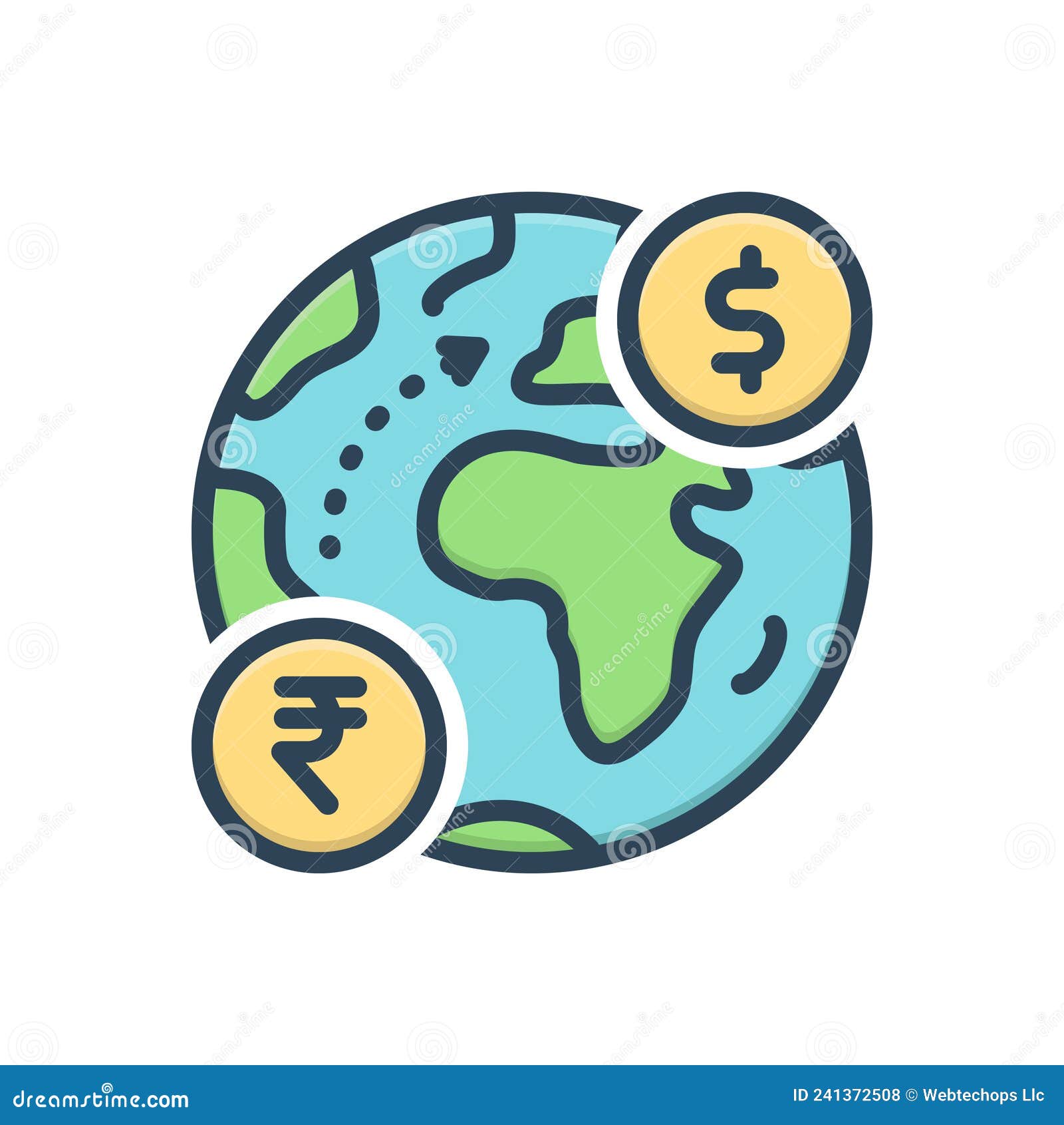 Color Illustration Icon for Foreign, Country and International Stock ...