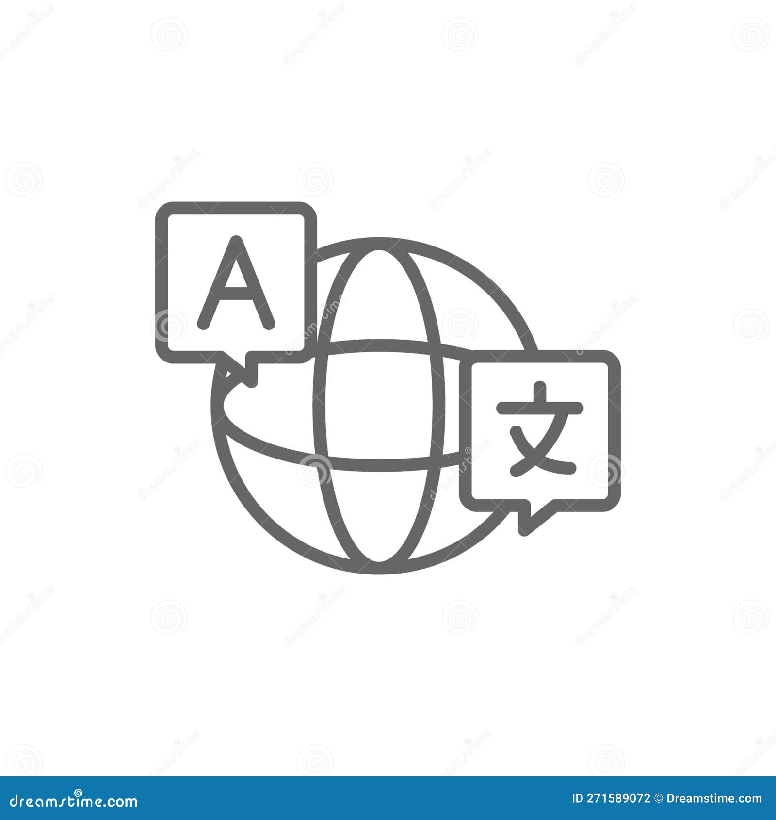Foreign Language Vector Line Icon. Online Translation Vector Symbol ...