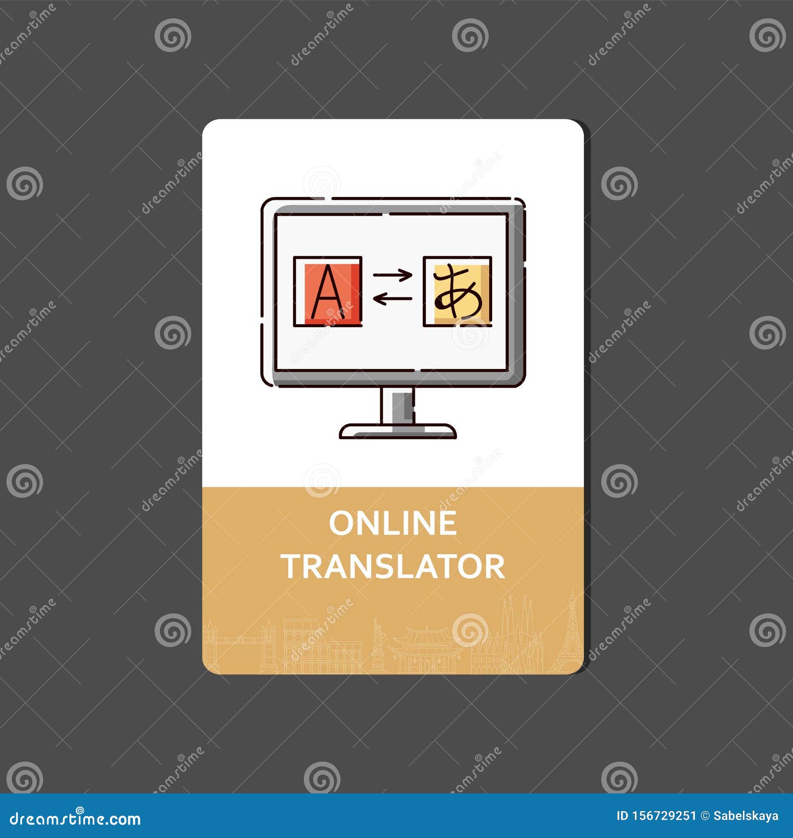 Foreign Languages Online Translator Concept of Banner or Flyer Vector ...