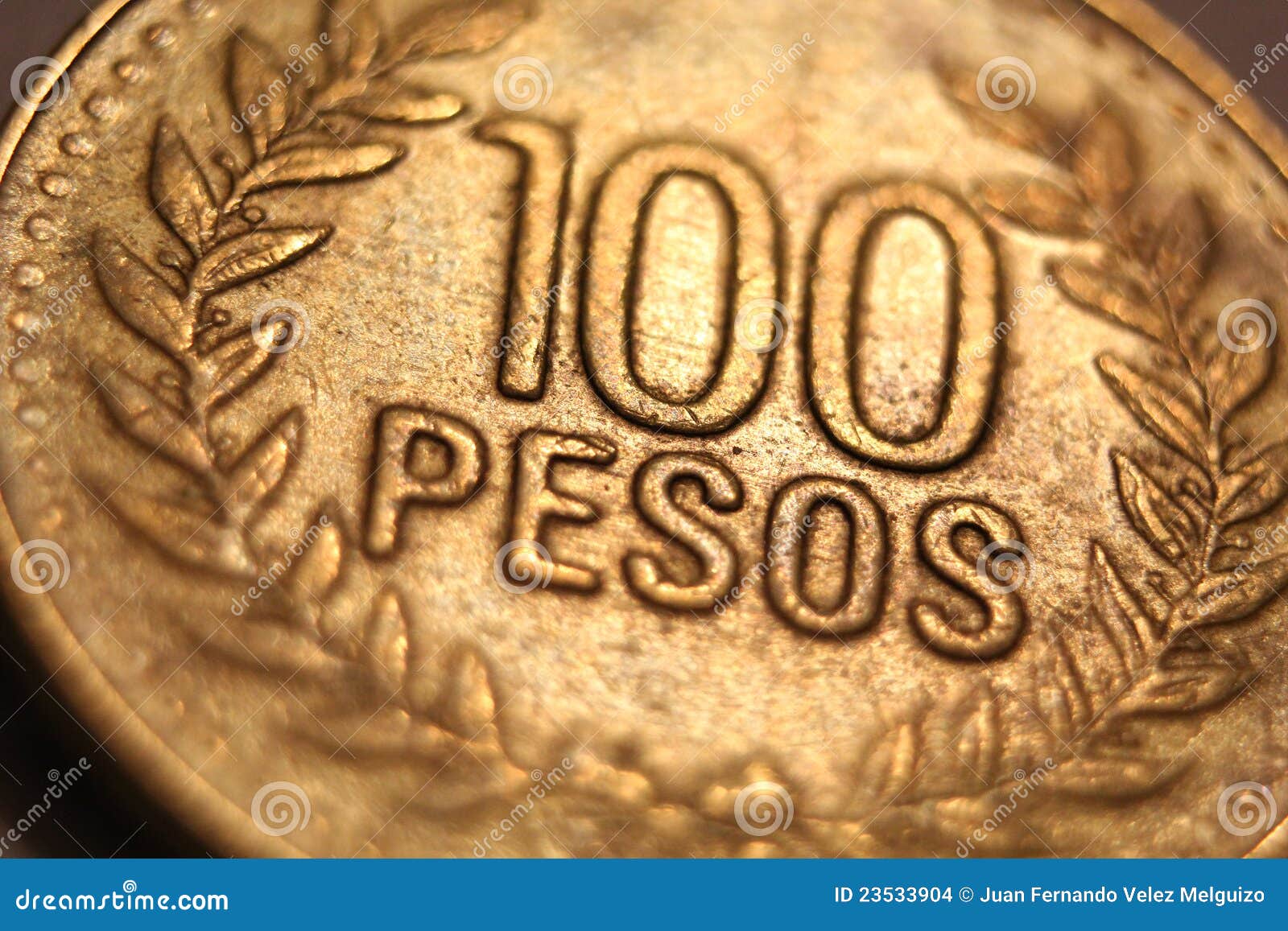 Foreign Money Coin - 100 Pesos Stock Photo - Image of corrosion ...