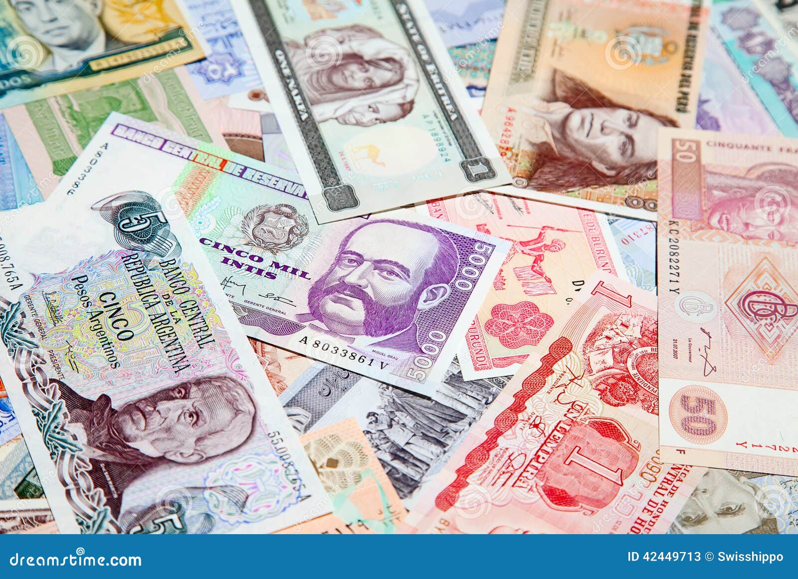 Foreign notes stock image. Image of banknote, exchange - 42449713