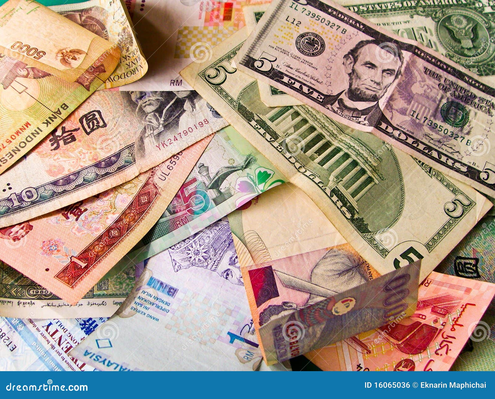 Foreign Notes To Other Countries Stock Photo - Image of credit, green ...