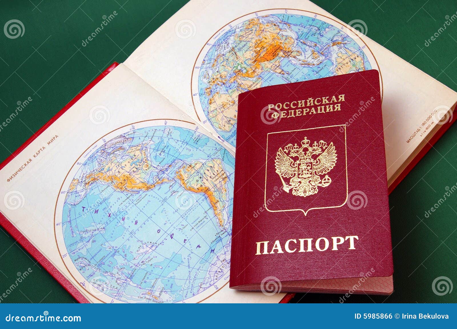 Foreign Passport And Padlock On The Background Of The Silhouette Of The ...