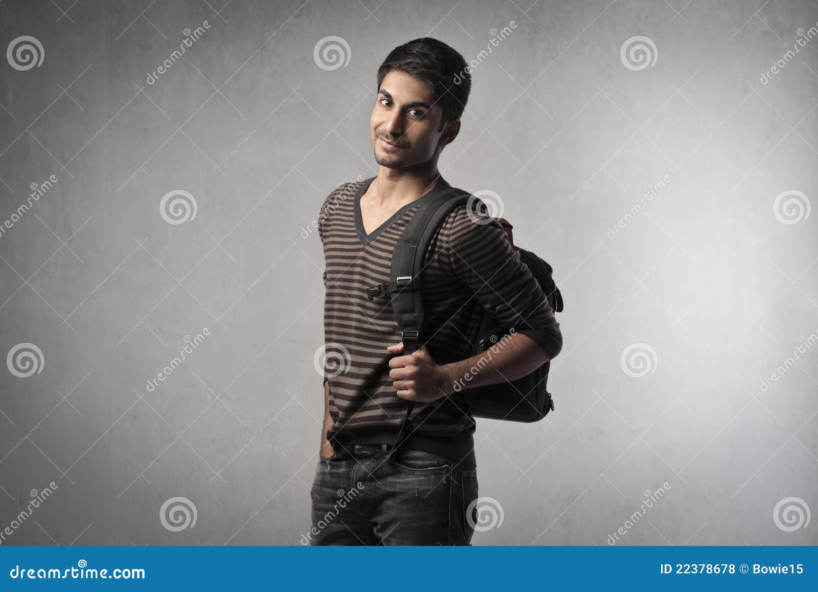 Foreign student stock photo. Image of backpack, indian - 22378678