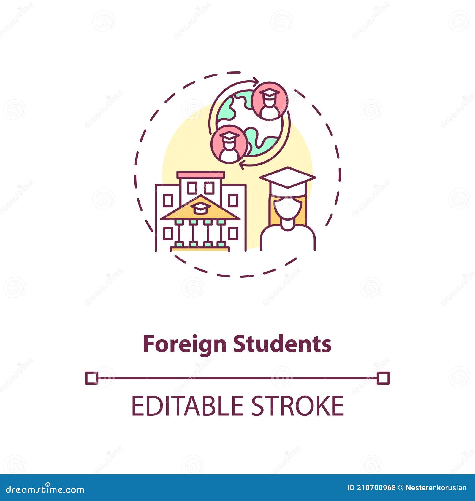 Foreign Students Concept Icon Stock Vector - Illustration of migrant ...