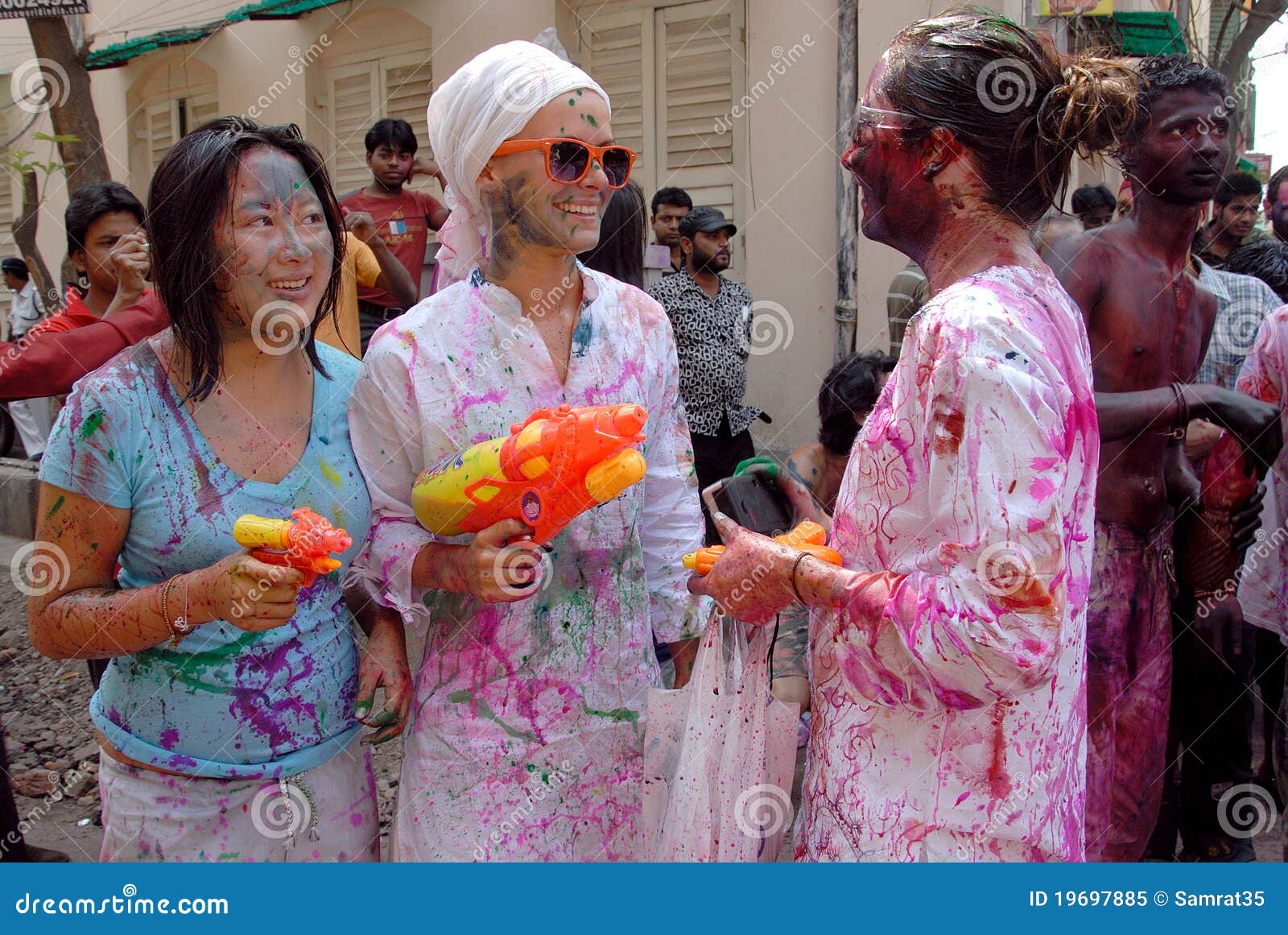 Foreigners in India editorial image. Image of holi, kolkata - 19697885