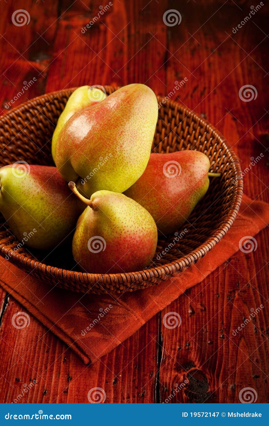 Forelle Pears stock image. Image of bowl, forelle, wicker - 19572147