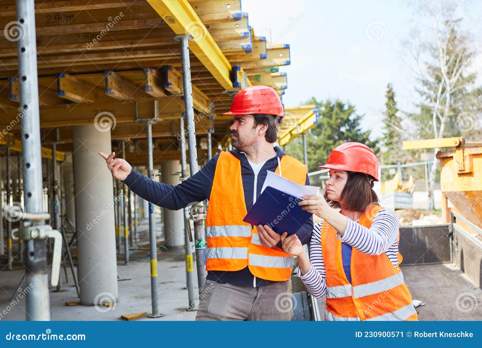 Foreman and Architect with Checklist on Construction Site Stock Image ...