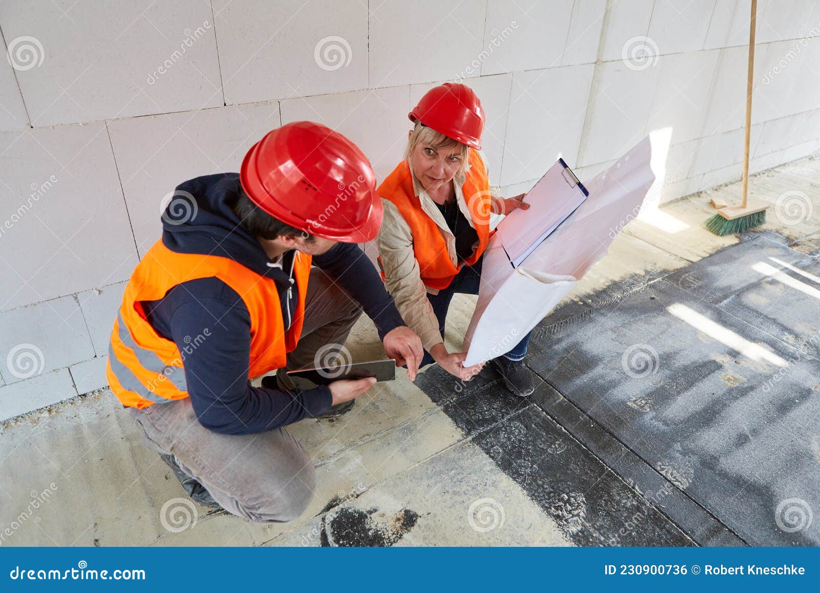 Foreman and Architect in the Shell of the Construction Site Stock Photo ...