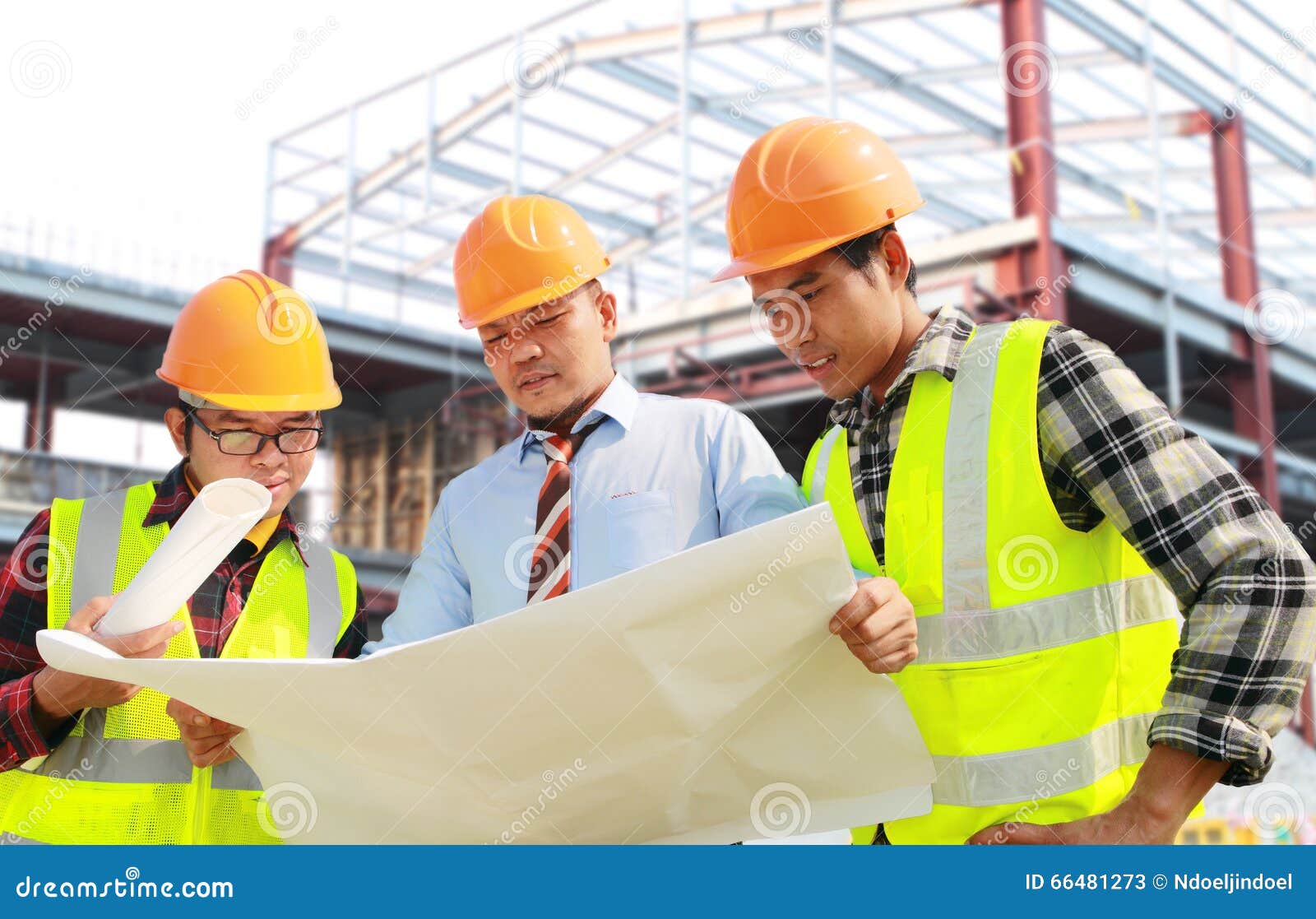 Foreman construction stock image. Image of helmet, site - 66481273