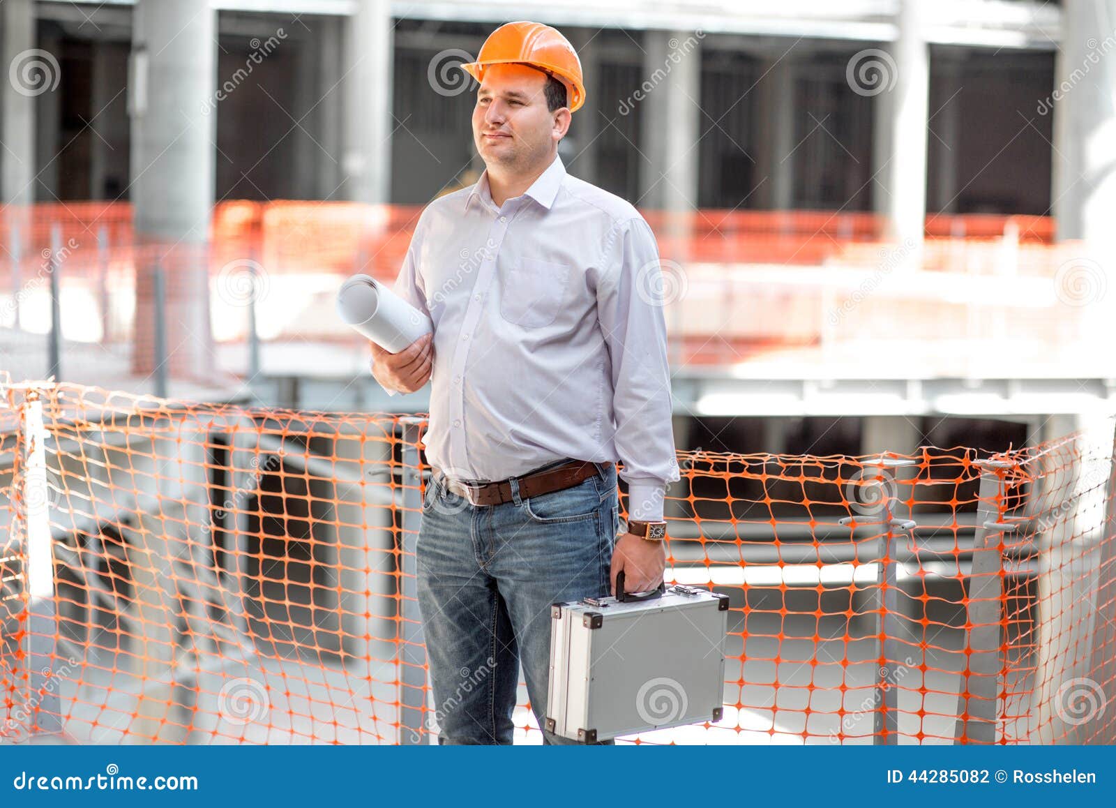 A Foreman at the Construction Stock Photo - Image of hardhat, people ...