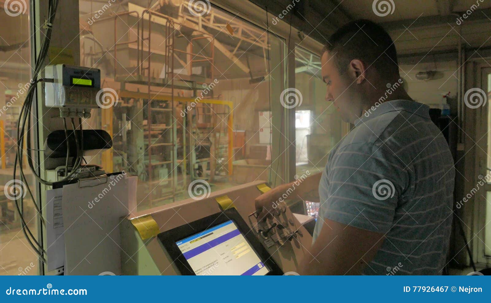Foreman Controls the Production from the Operator S Room on a Concrete ...