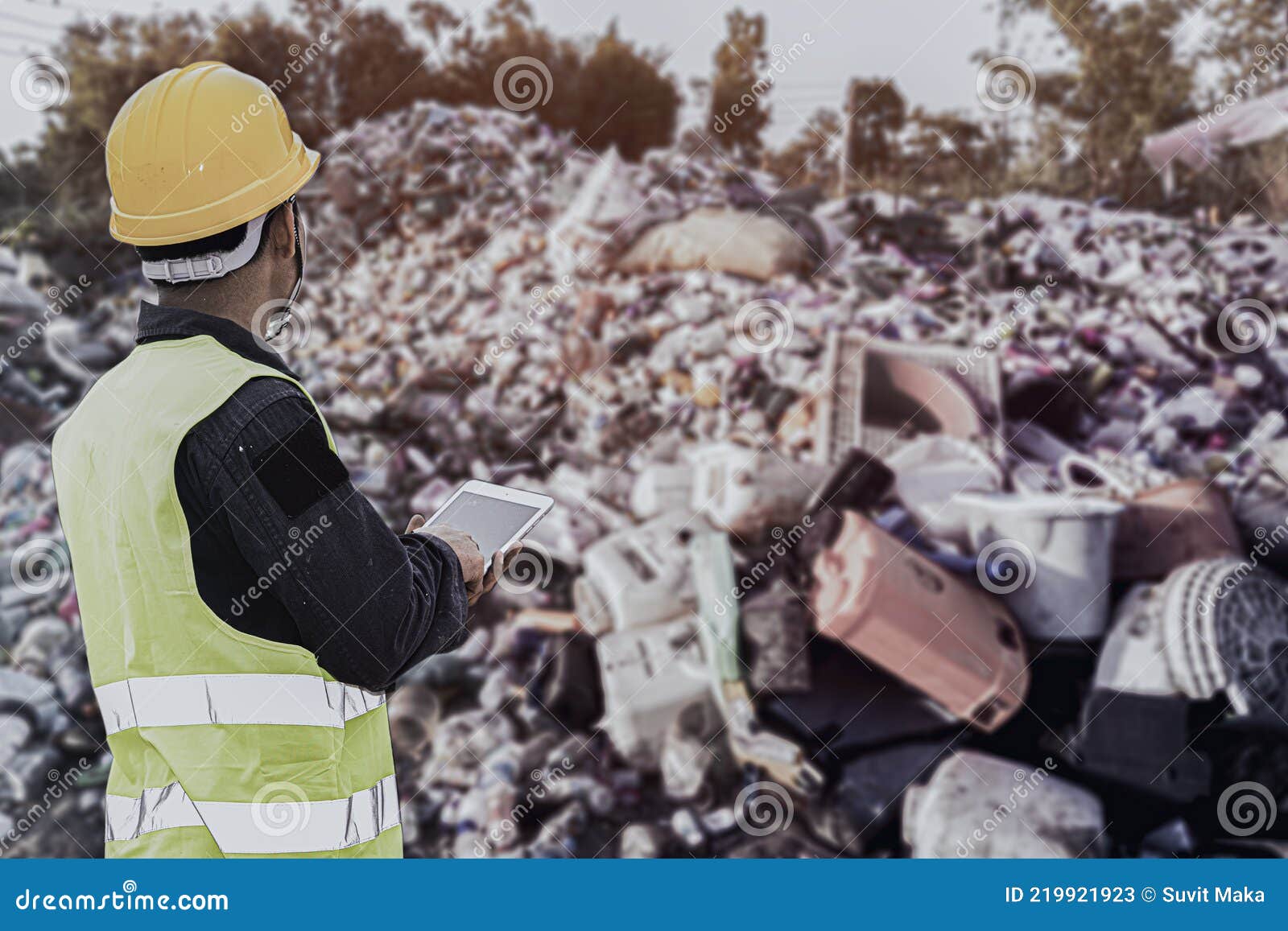 Foreman Controls the Recycle Waste Separation Stock Image - Image of ...