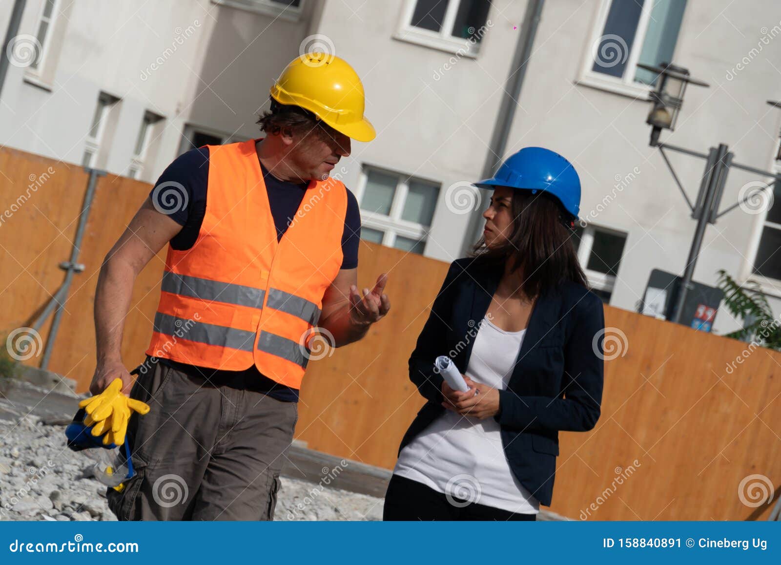 Foreman and Engineer on Construction Site Stock Image - Image of ...