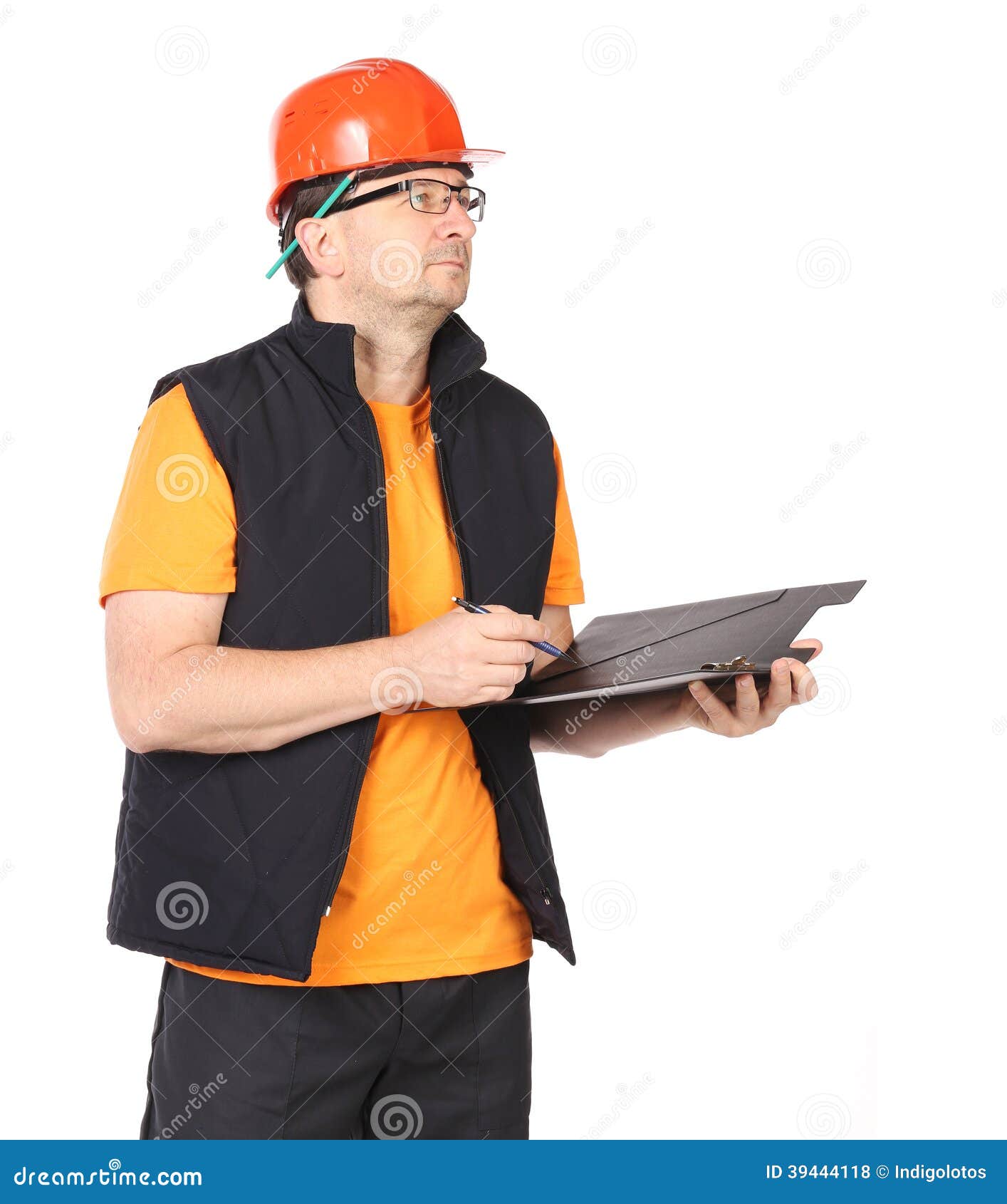 Foreman in Helmet and Vest. Stock Photo - Image of foreman, development ...