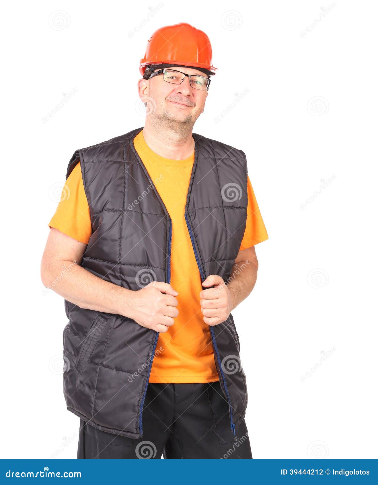 Foreman in Helmet and Vest. Stock Photo - Image of construction, shiny ...