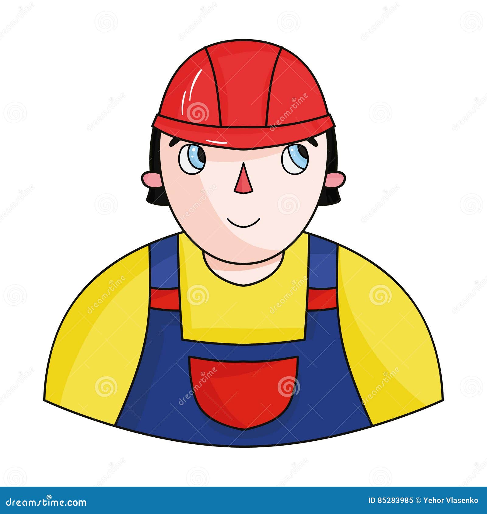Foreman Icon in Cartoon Style Isolated on White Background. Architect ... Foreman Icon in Cartoon Style Isolated on White Background. Architect ...