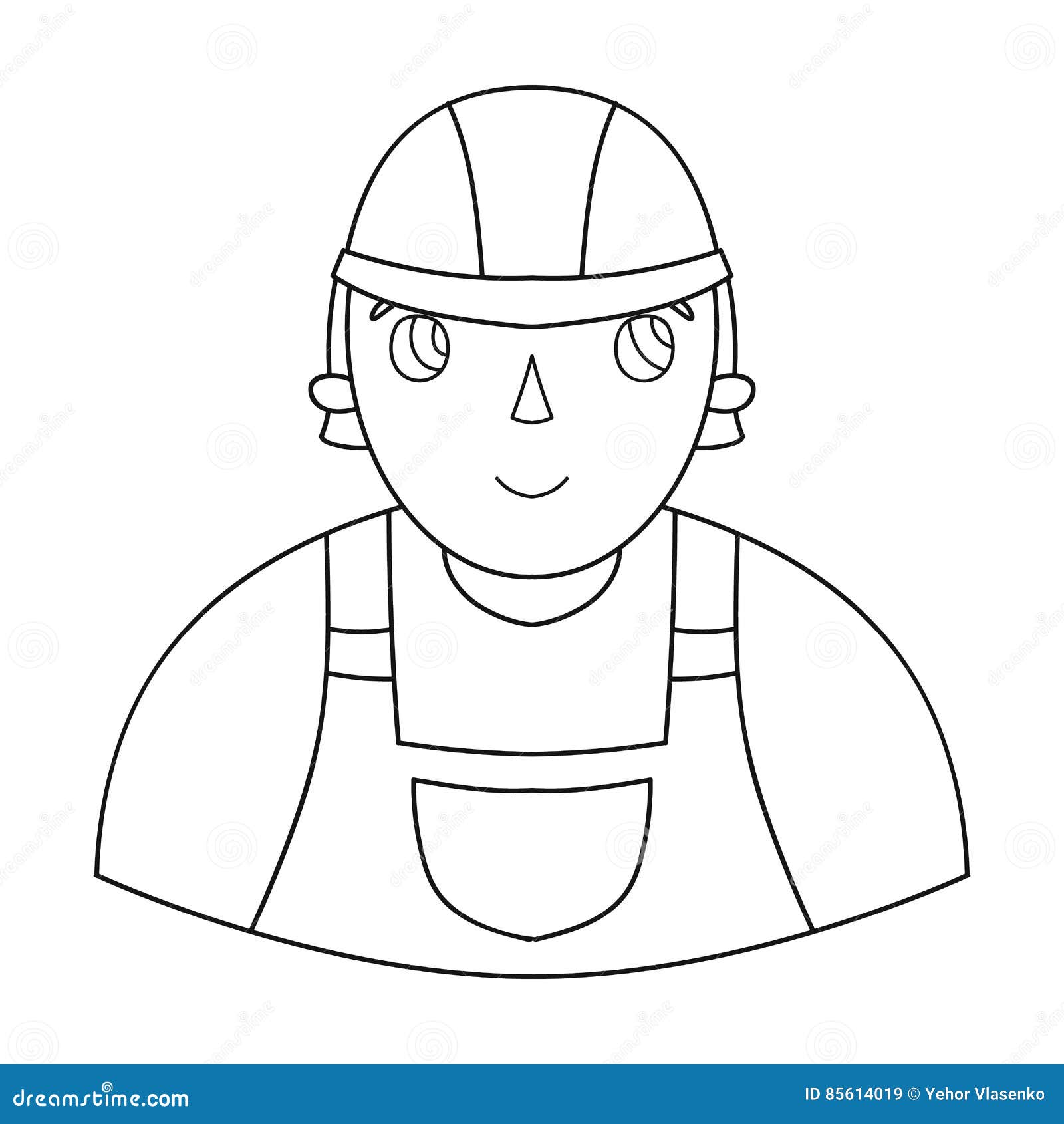 Foreman Icon in Outline Style Isolated on White Background. Architect ...