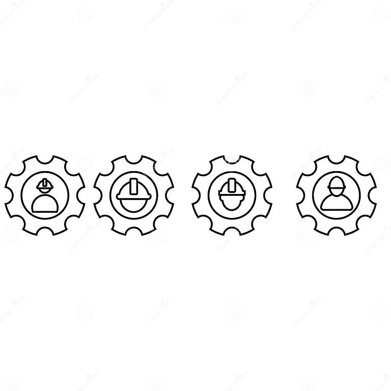 Foreman Icon Vector Set. Builder Illustration Sign Collection. Engineer ...