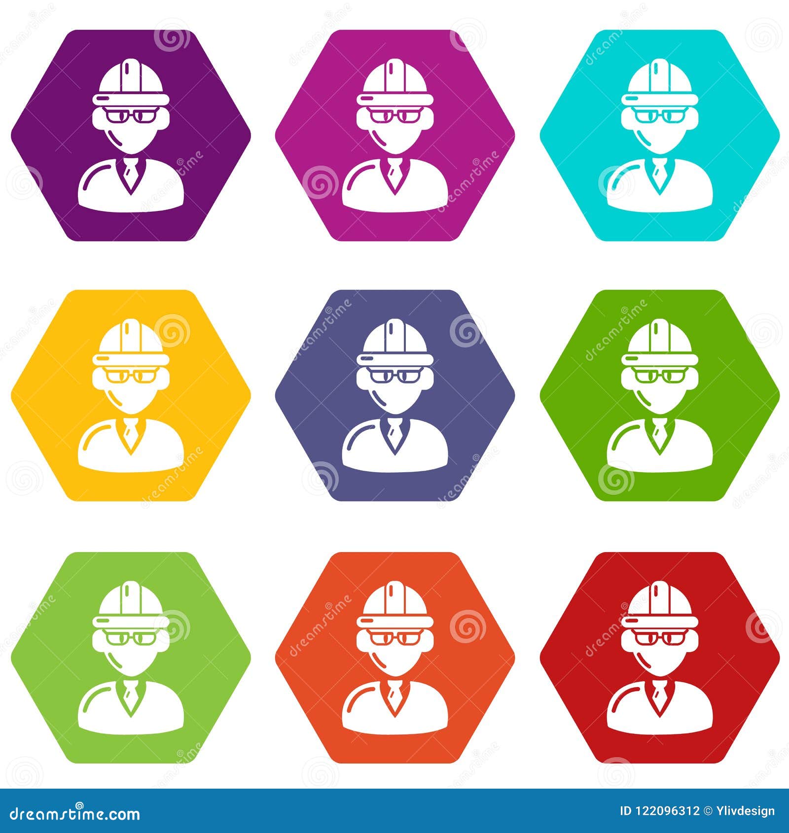Foreman icons set 9 vector stock vector. Illustration of craftsmen ...