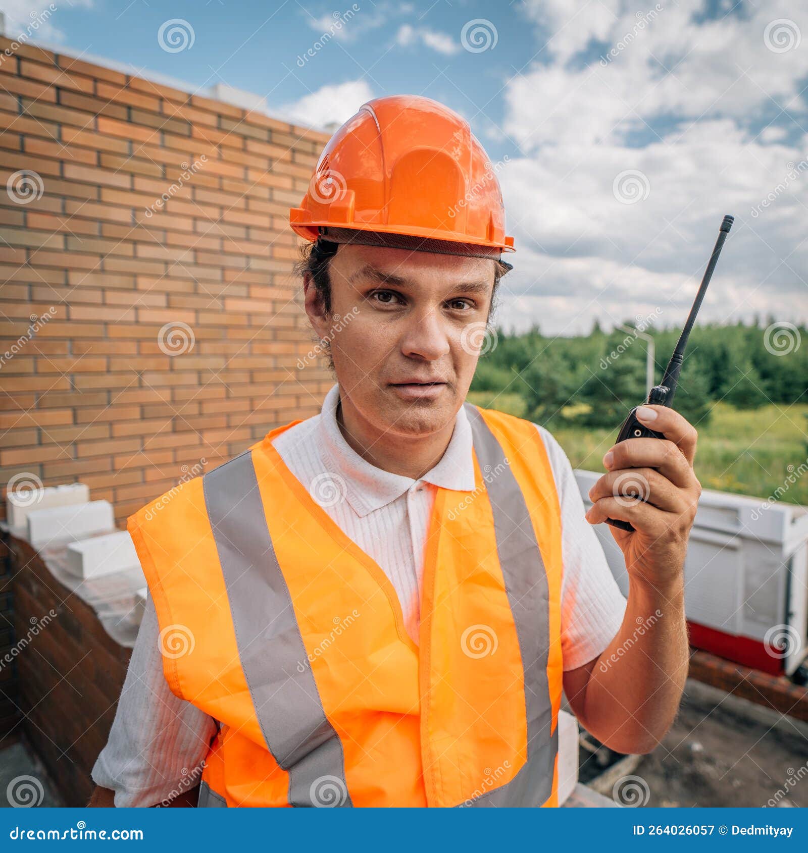 Foreman Inspector or Construction Worker in Hardhat Portrait. Engineer ...