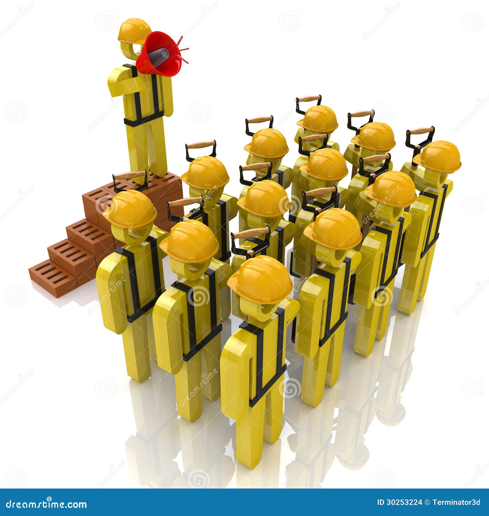 Foreman Control Building Demolition. Builders Characters In Uniform ...