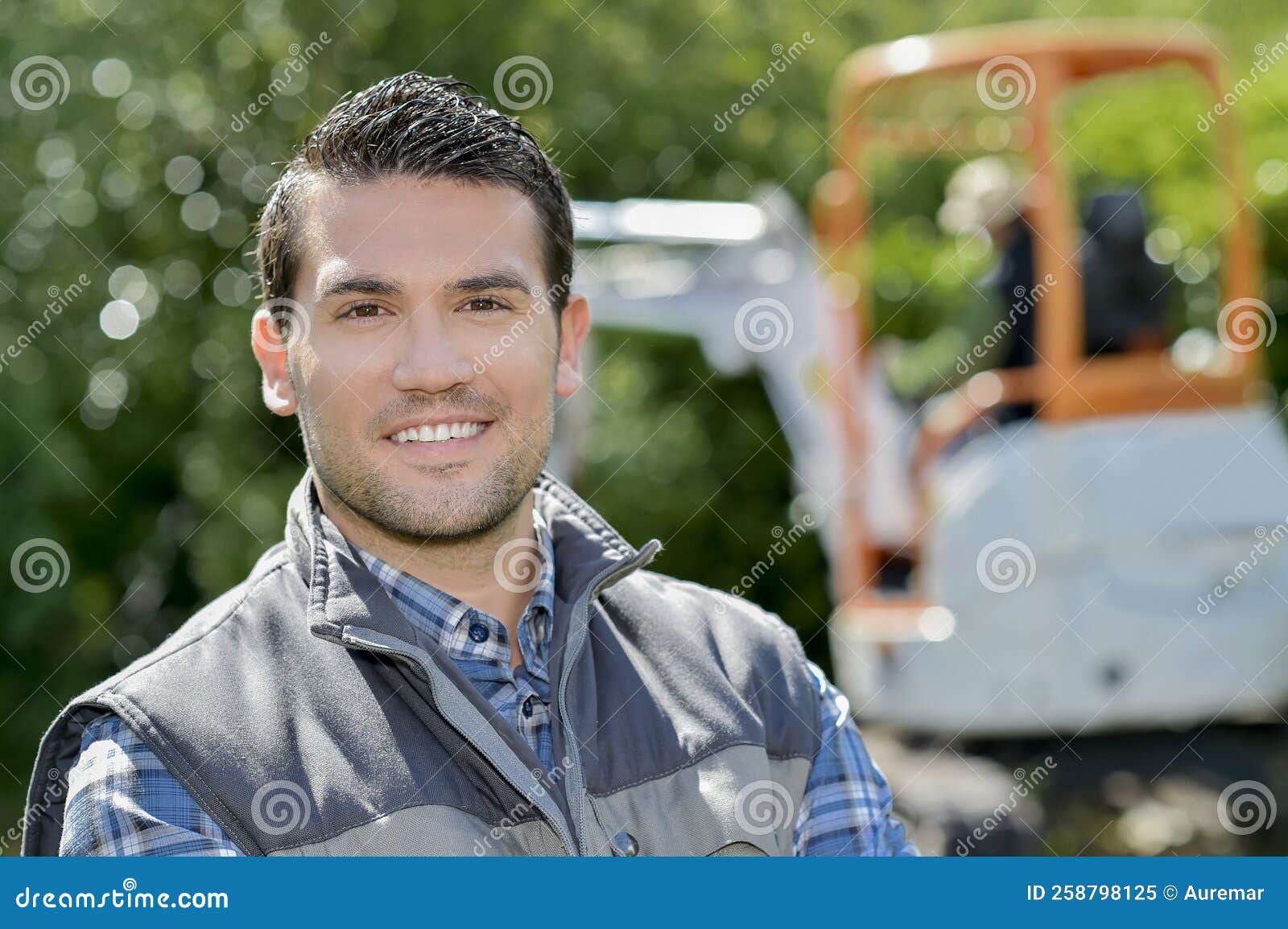 Foreman Overseeing Garden Renovation Stock Image - Image of deep, warm ...