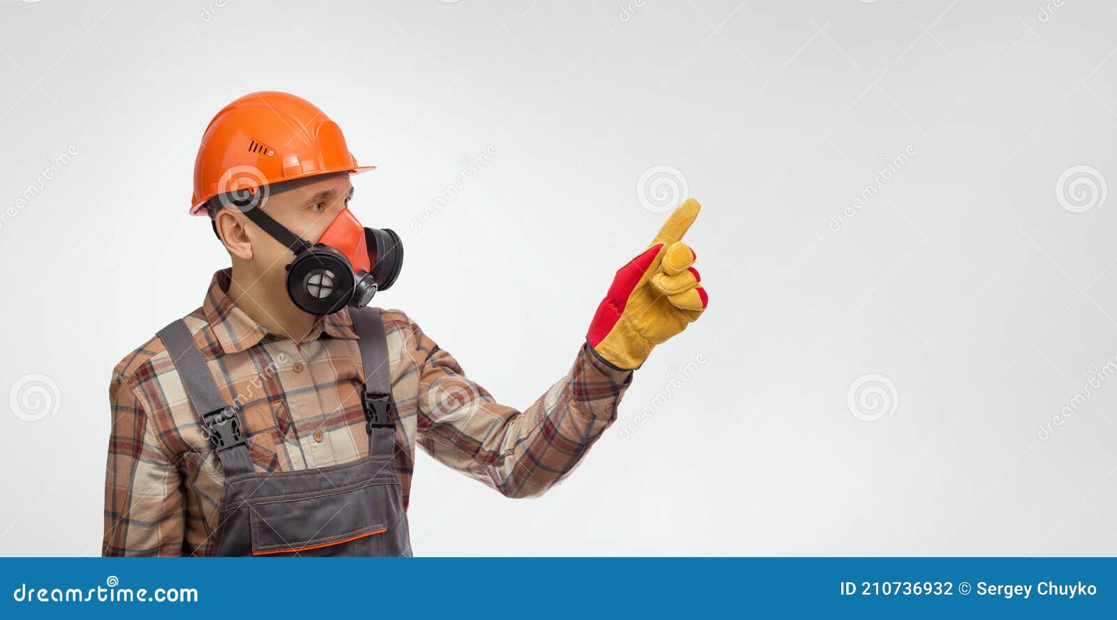 Foreman in Personal Protective Equipment Pointing at Something. Stock ...