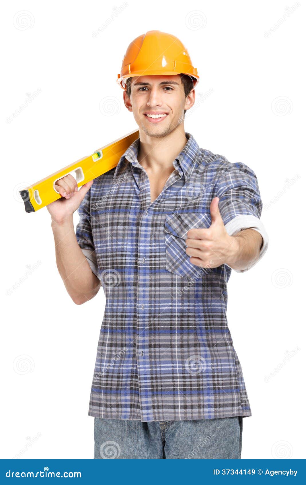 Foreman in Range Helmet Handing Engineer S Level Stock Image - Image of ...