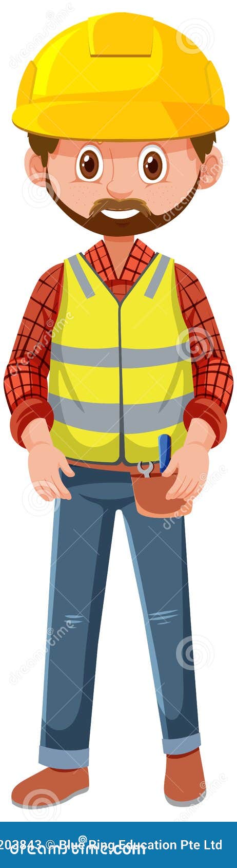 Foreman with safety hat stock vector. Illustration of cartoon - 245203843