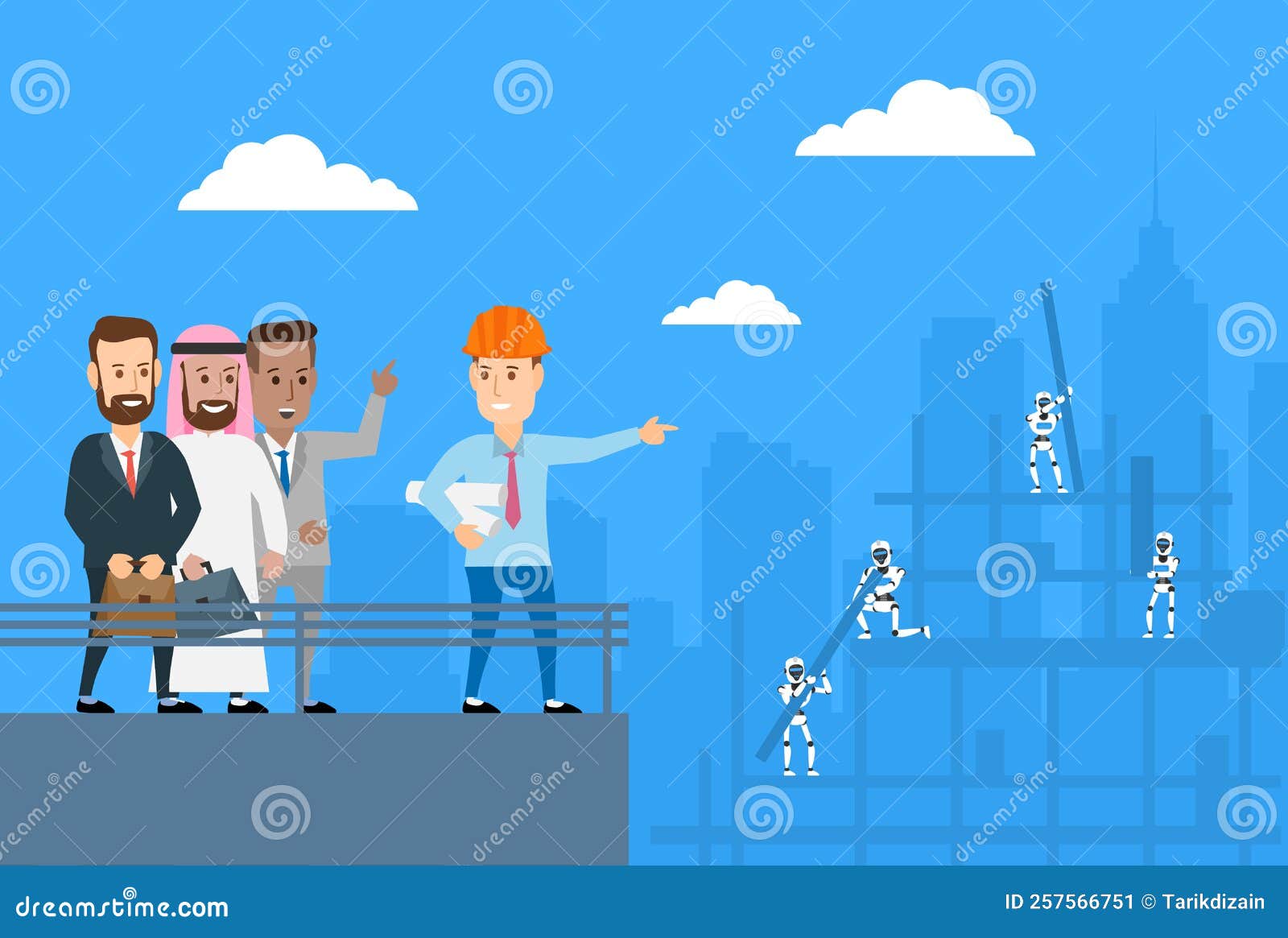 Foreman Show To Business People Robots Builders Build Construction ...