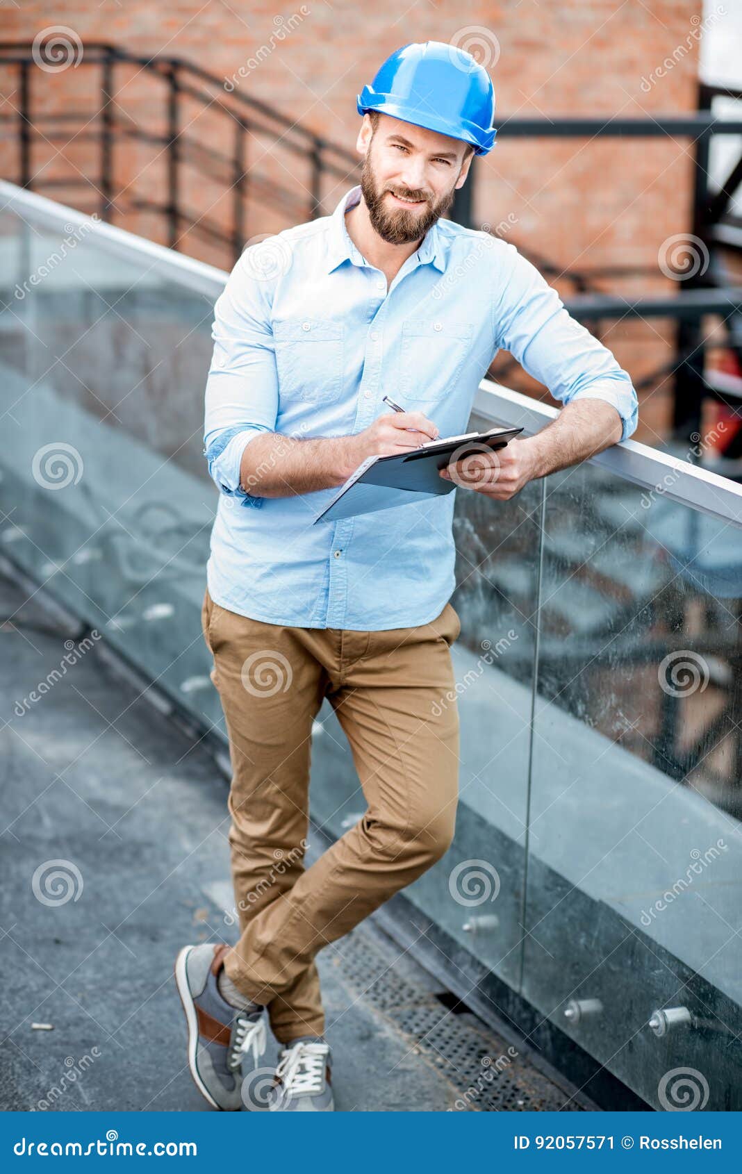 Foreman on the structure stock image. Image of contractor - 92057571