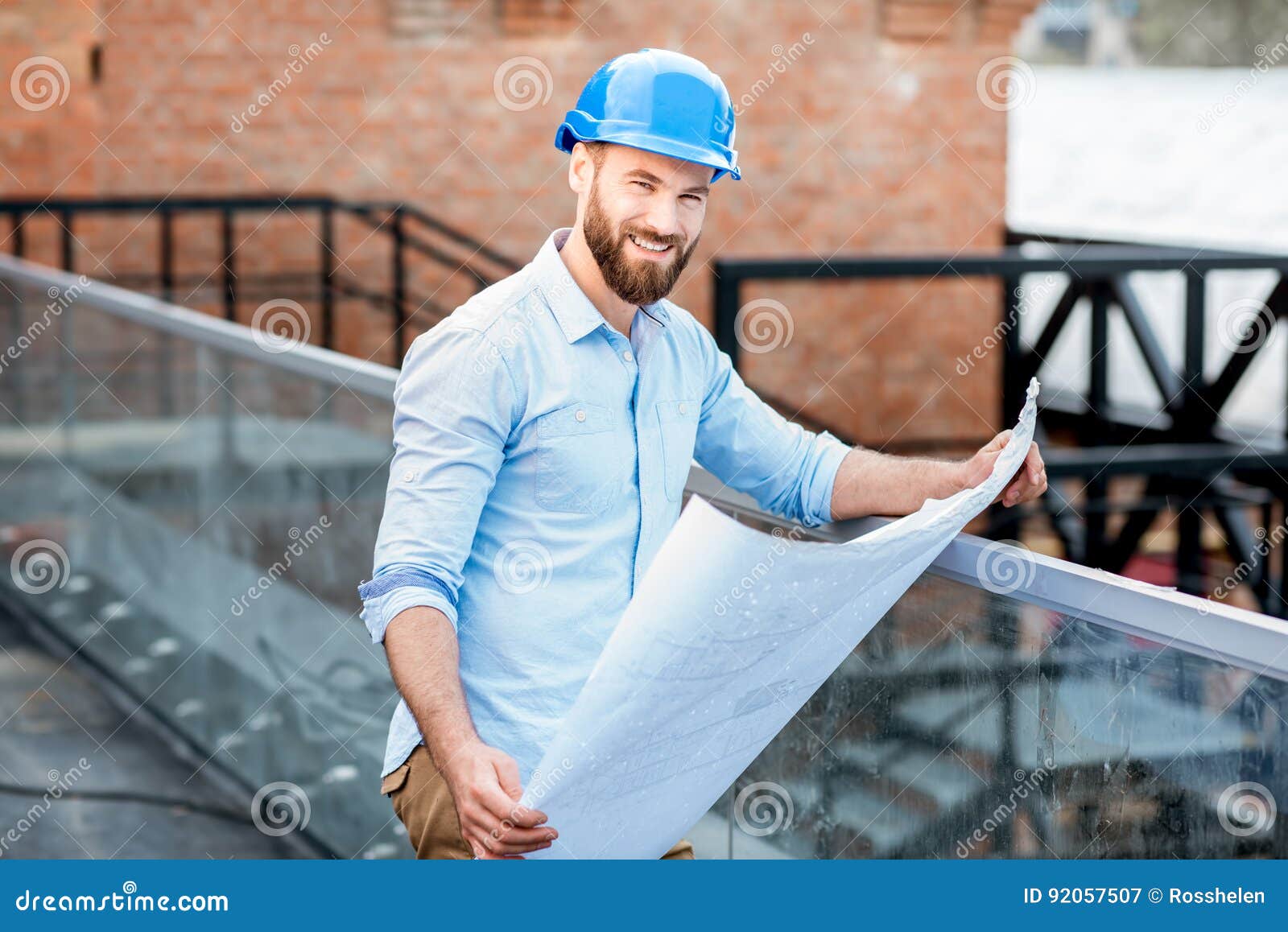 Foreman on the structure stock image. Image of success - 92057507