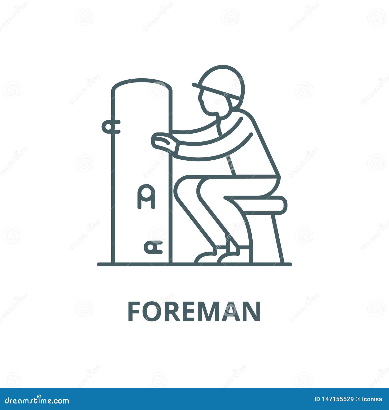 Foreman Vector Line Icon, Linear Concept, Outline Sign, Symbol Stock ...
