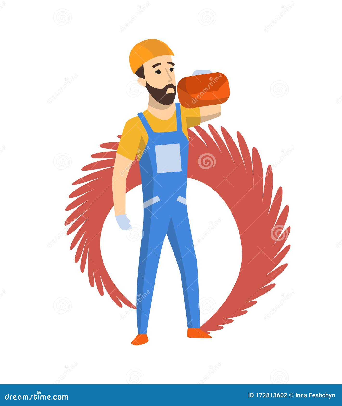 Foreman or Worker for Building Construction. Vector Isolated Character ...