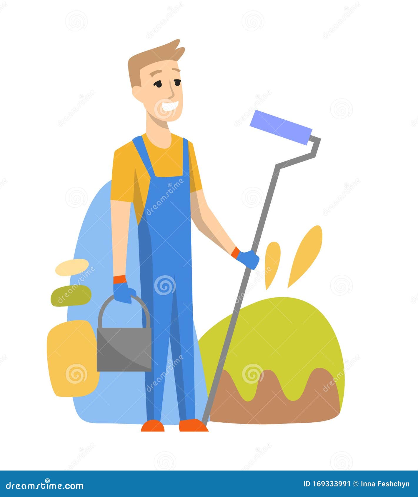 Foreman or Worker for Building Construction. Vector Isolated Character ...