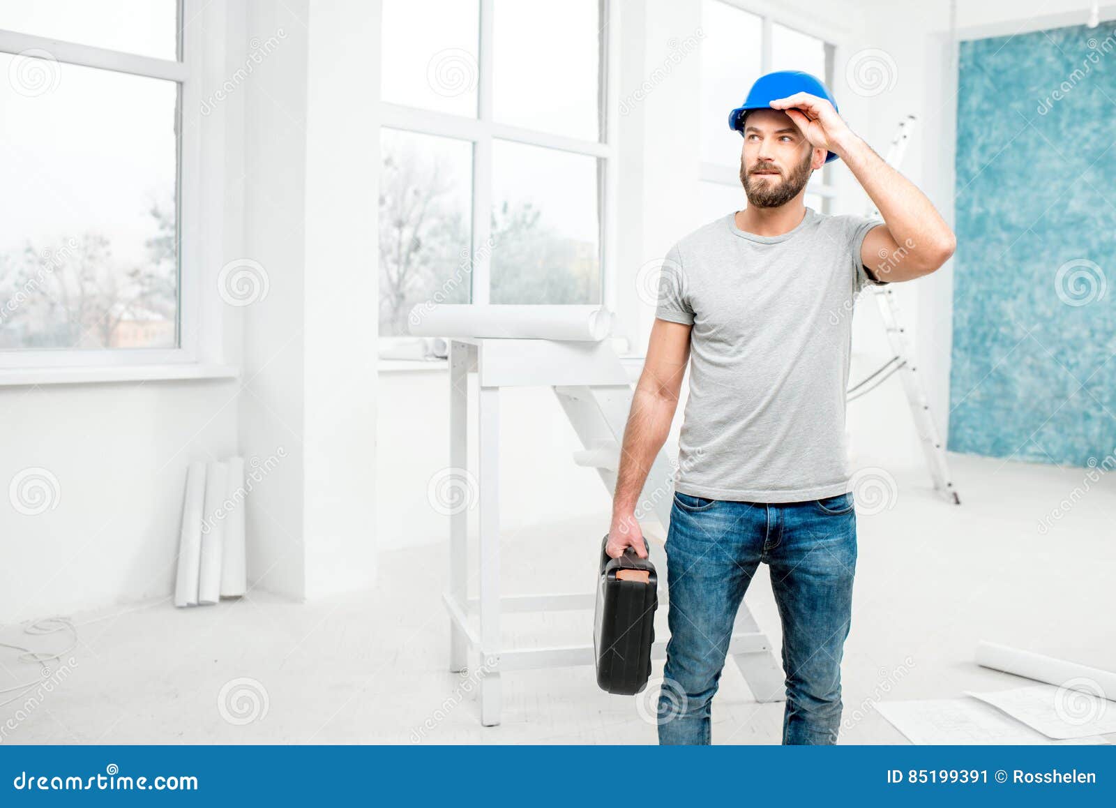 Foreman or Worker in the Interior Stock Image - Image of employee ...