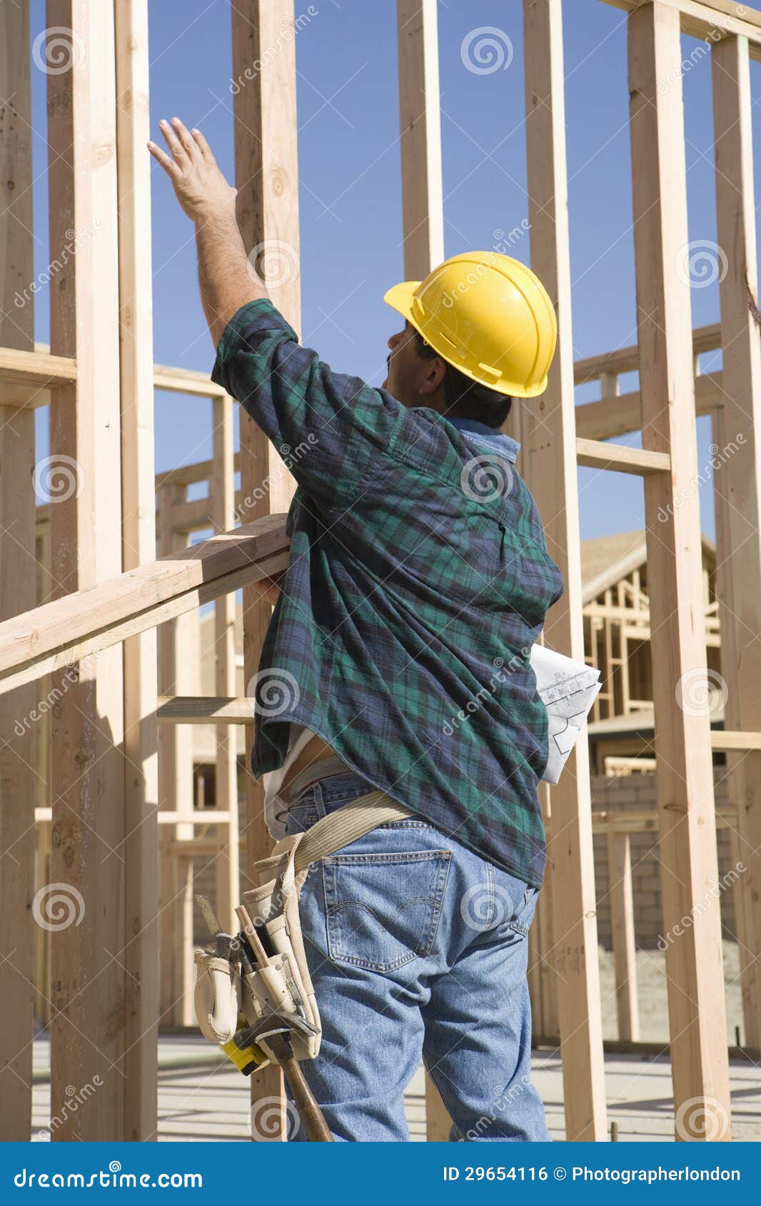 Foreman Working at a Construction Site Stock Photo - Image of ...