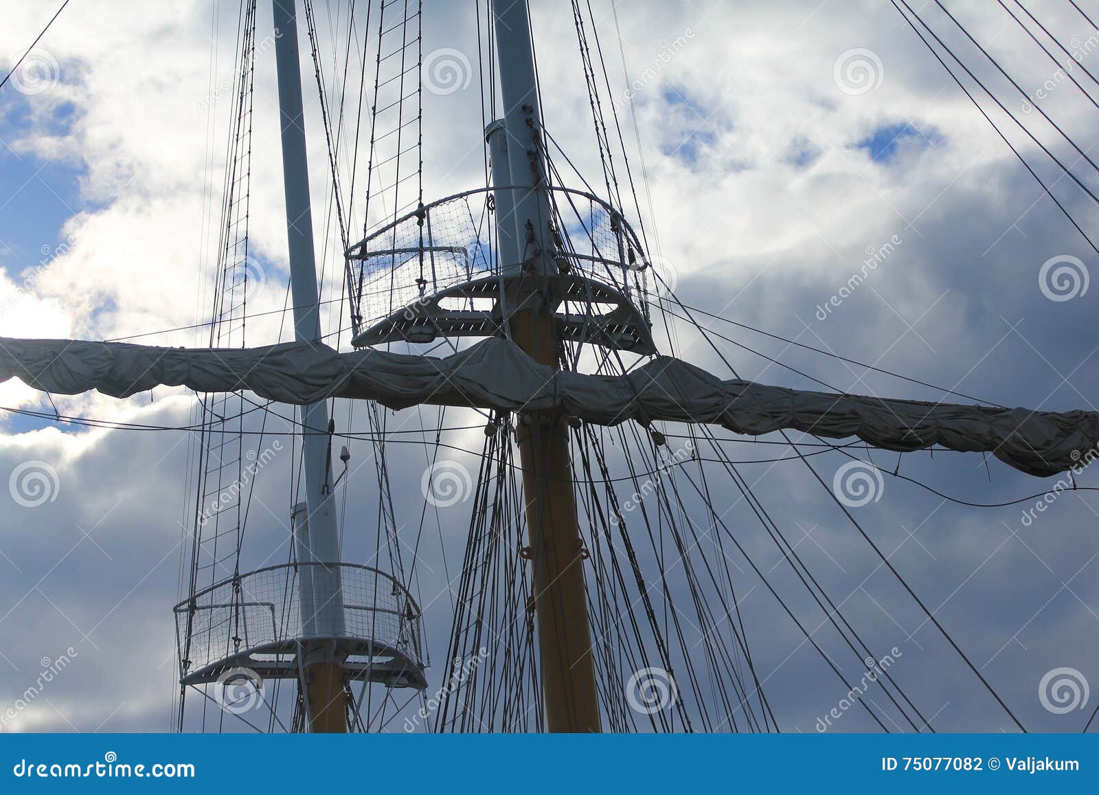 Foremast of sailing ship stock photo. Image of sailing - 75077082