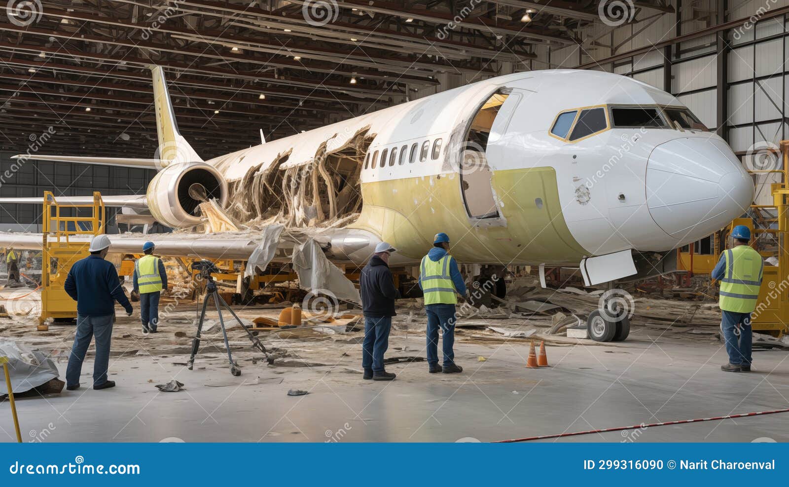 Forensic Aviation Analysis: Examining Plane Carcass for Clue Stock ...
