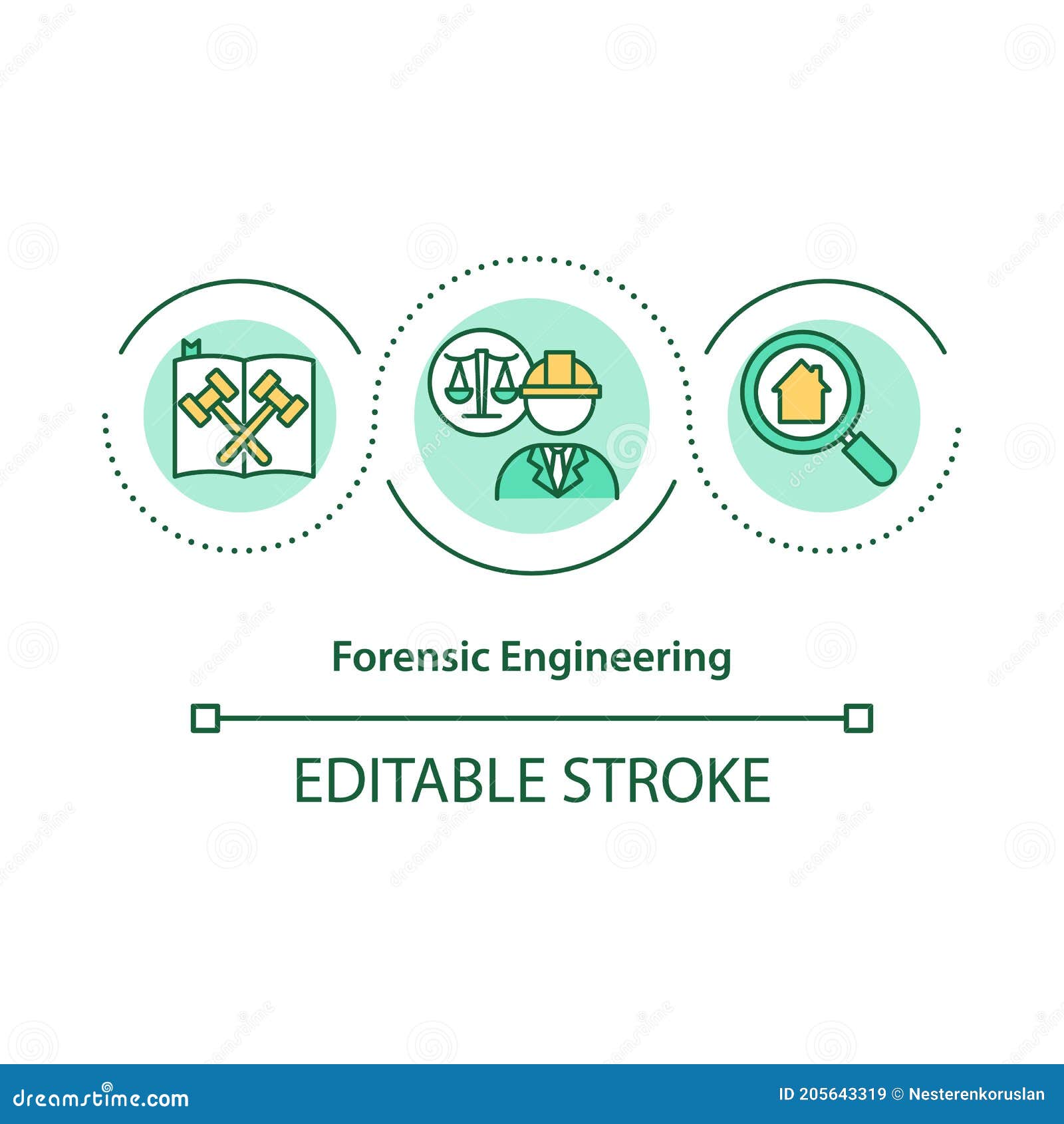 Forensic Engineering Concept Icon Stock Vector - Illustration of ...