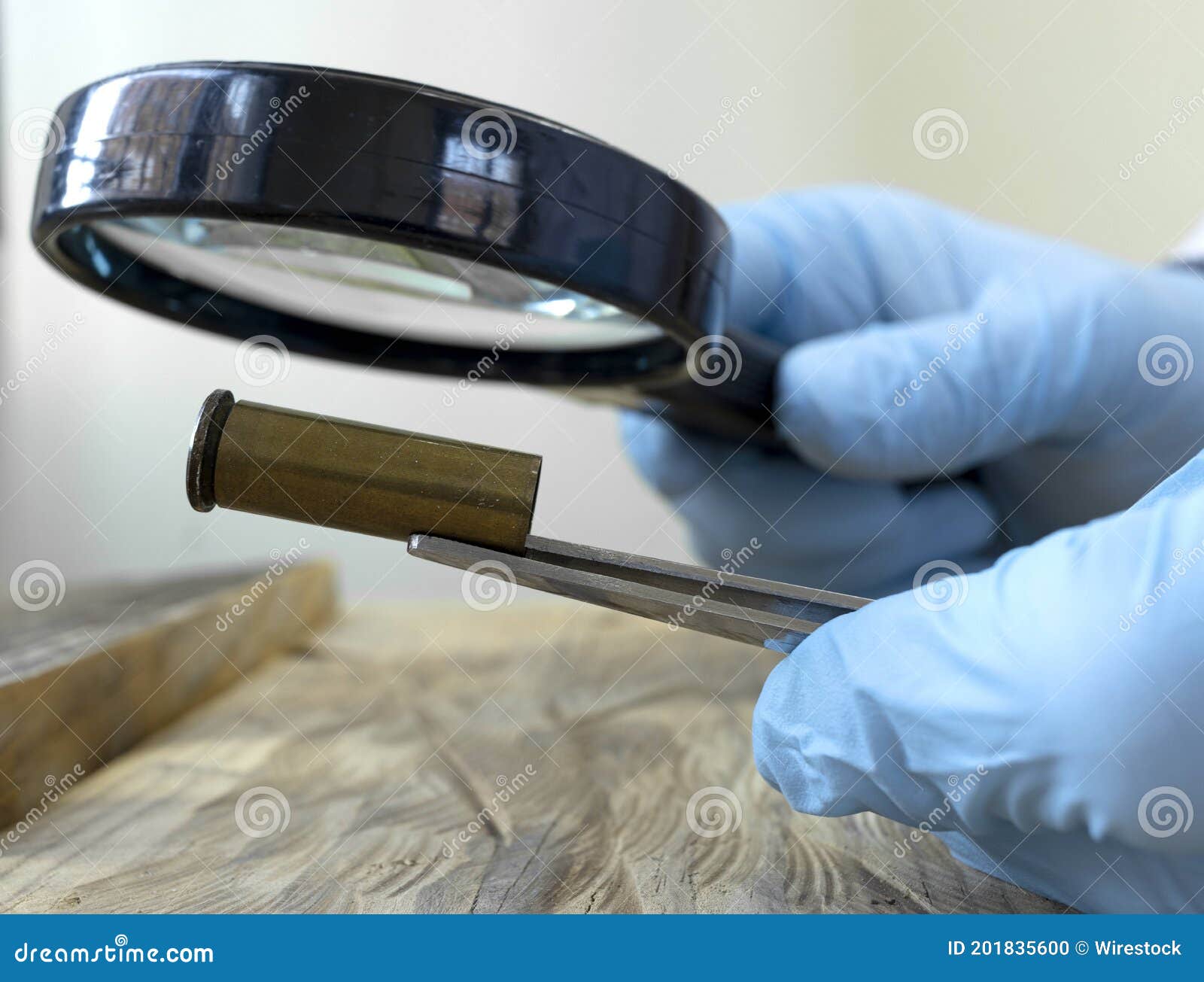 Forensic Examination of a Bullet Stock Photo - Image of investigation ...