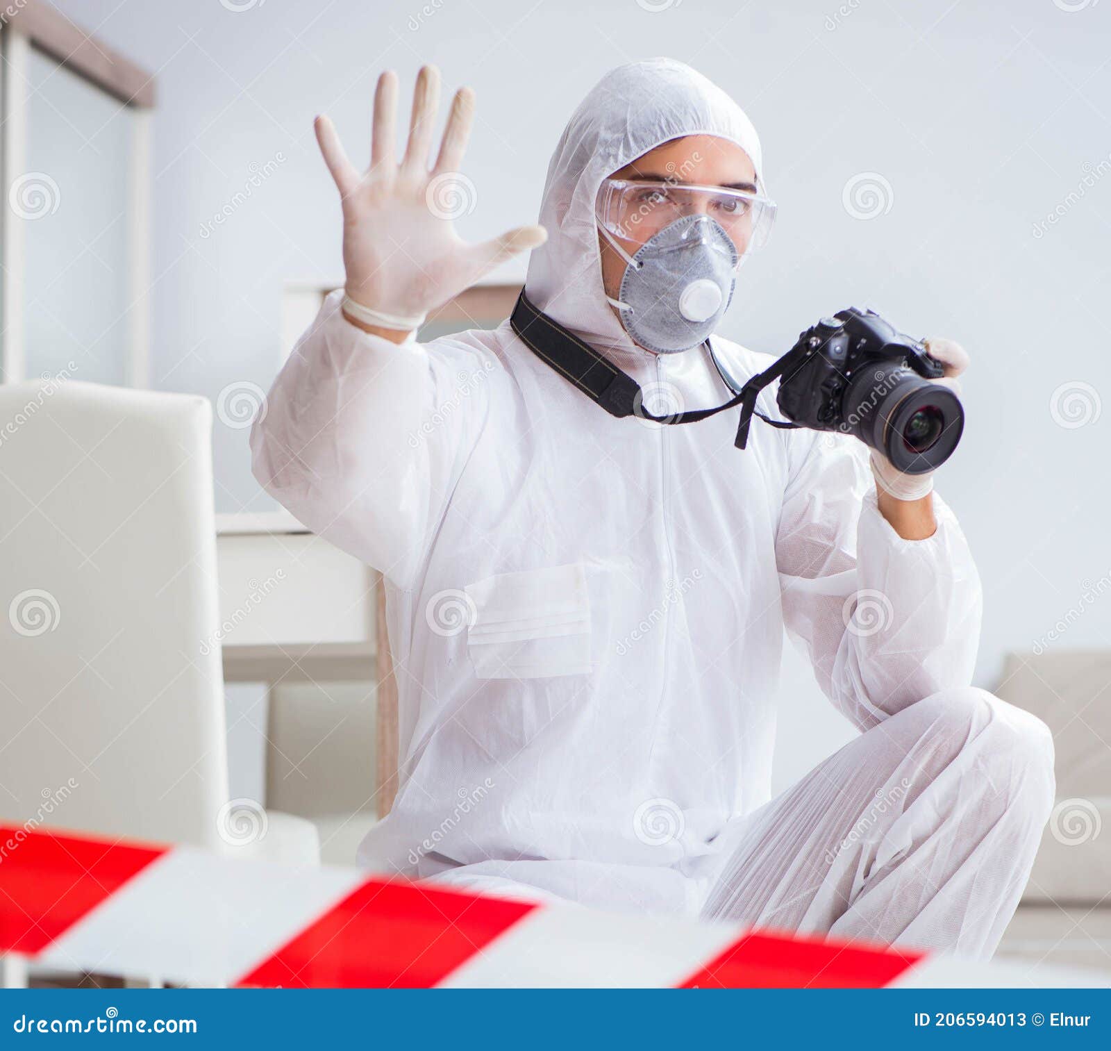 Forensic Expert at Crime Scene Doing Investigation Stock Image - Image ...