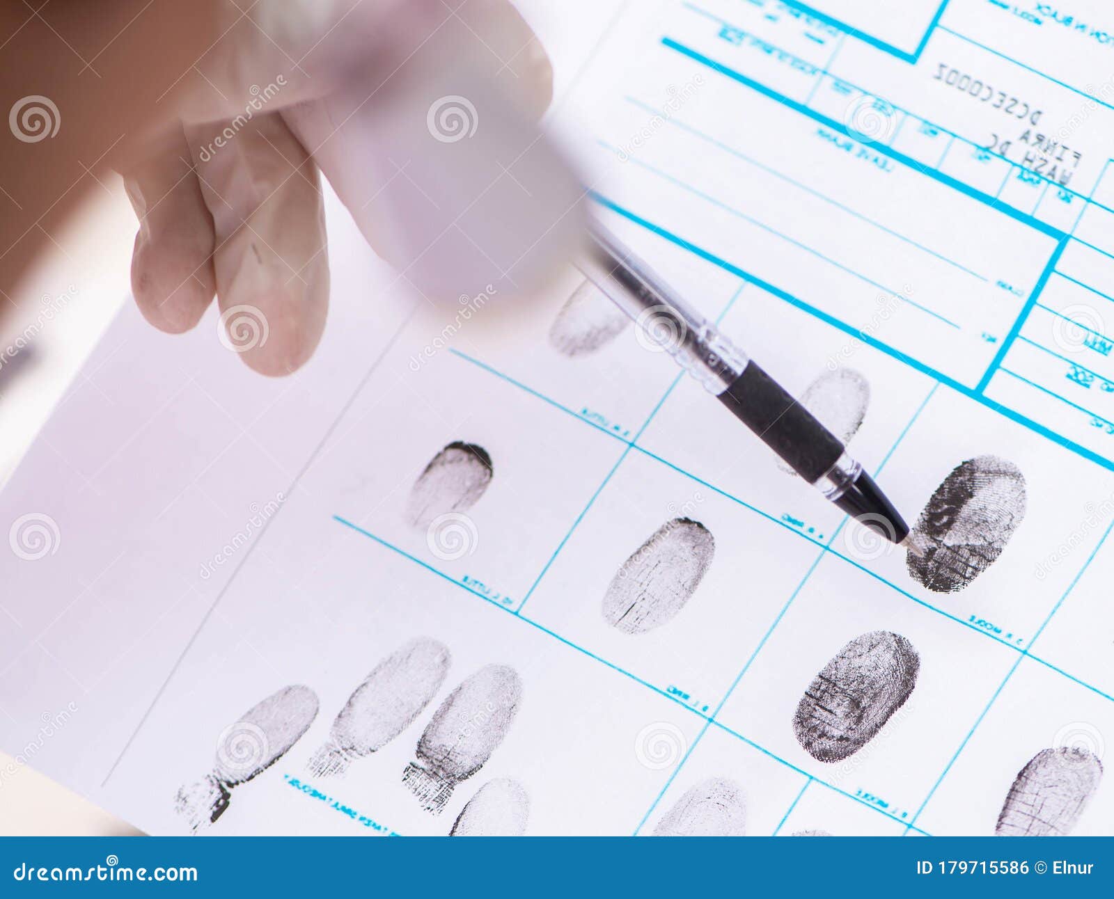 Forensic Expert Studying Fingerprints in the Lab Stock Photo - Image of ...