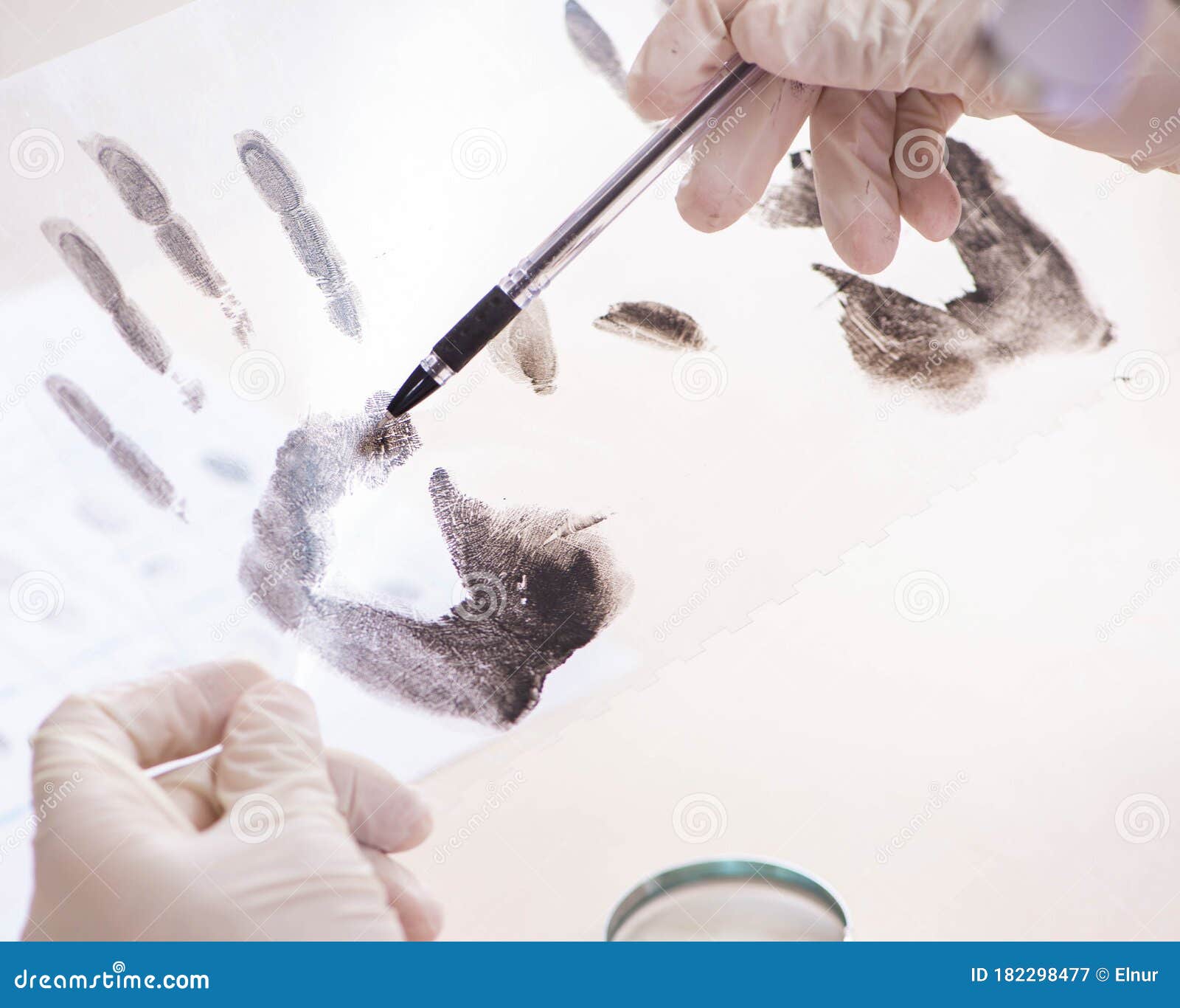 Forensic Expert Studying Fingerprints in the Lab Stock Image - Image of ...