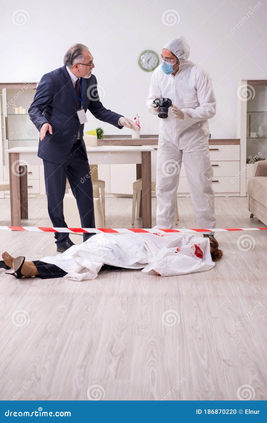 Forensic Experts at the Crime Scene Stock Photo - Image of ...