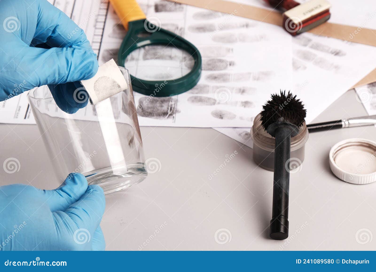 Forensic Fingerprint Analysis, Criminalist Collects Latent Fingerprints ... Forensic Fingerprint Analysis, Criminalist Collects Latent Fingerprints ...