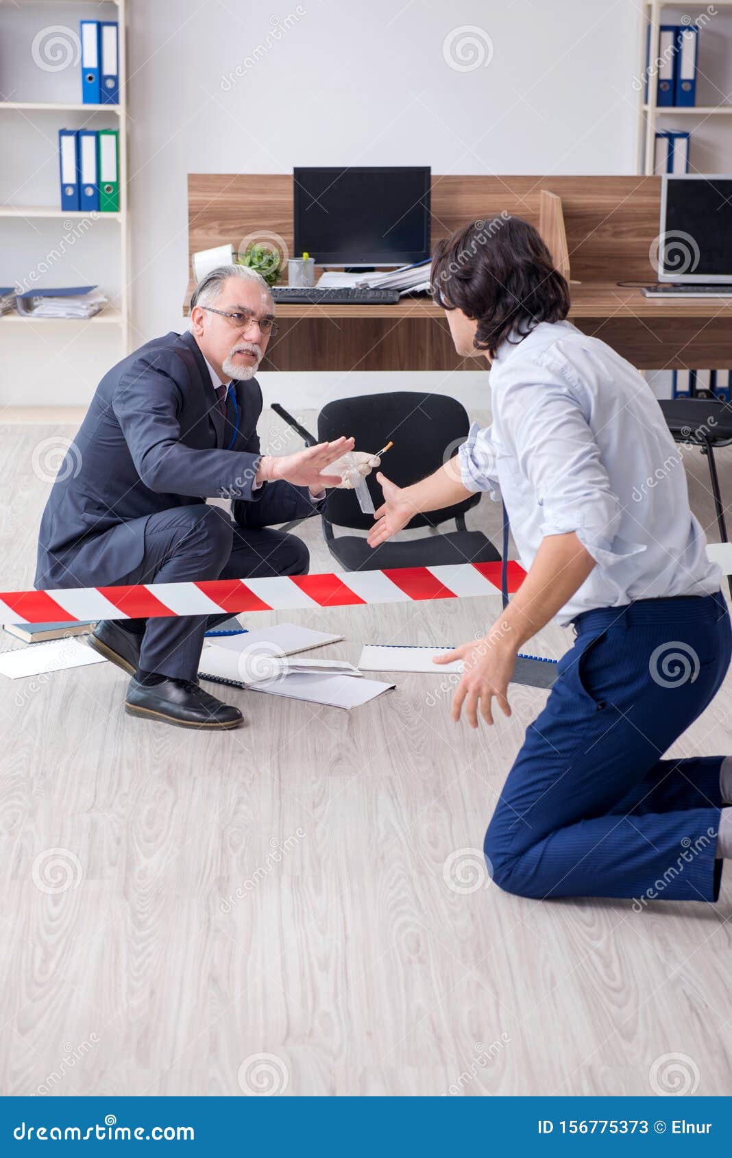 Forensic Investigator Investigating Theft in the Office Stock Image ...