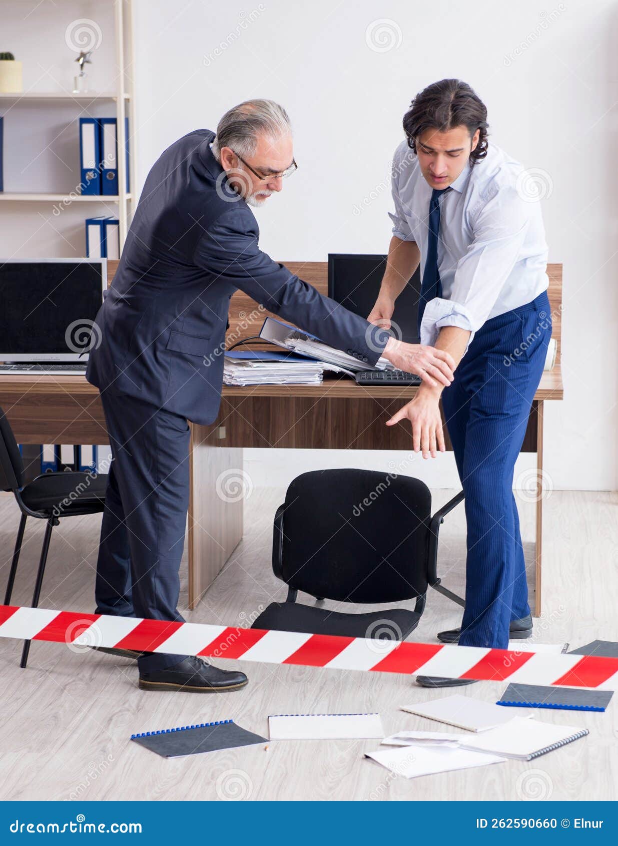 Forensic Investigator Investigating Theft in the Office Stock Photo ...