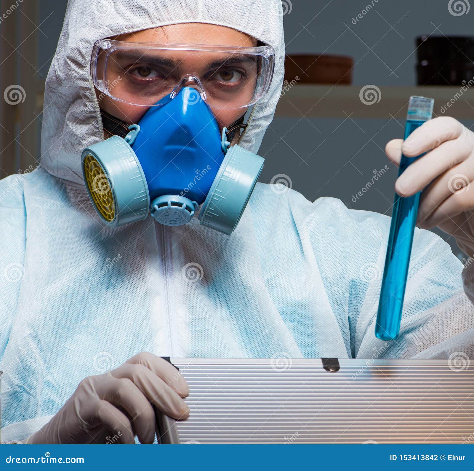 Forensic Investigator Working in Lab Looking for Evidence Stock Photo ...